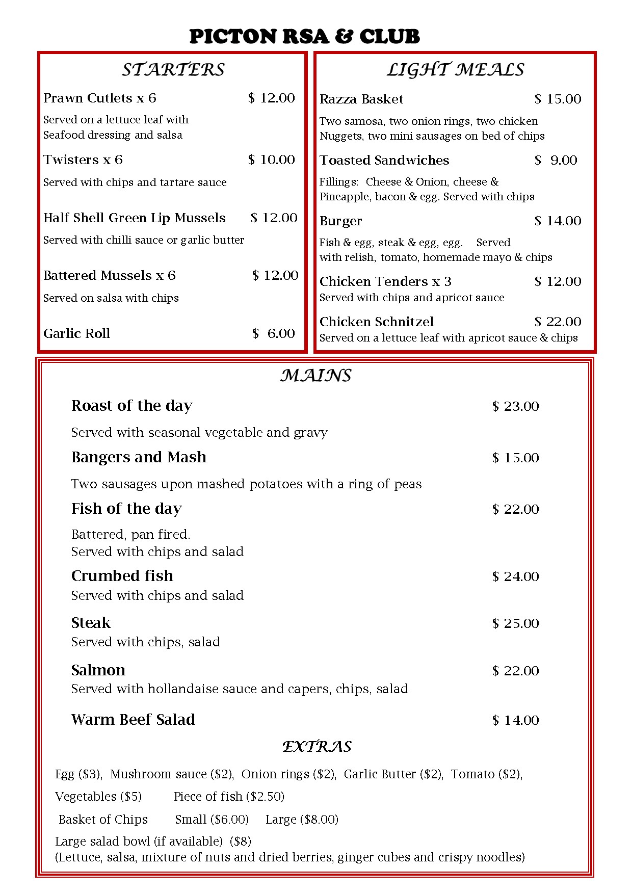 Picton Family Restaurant| Picton RSA| Bar
